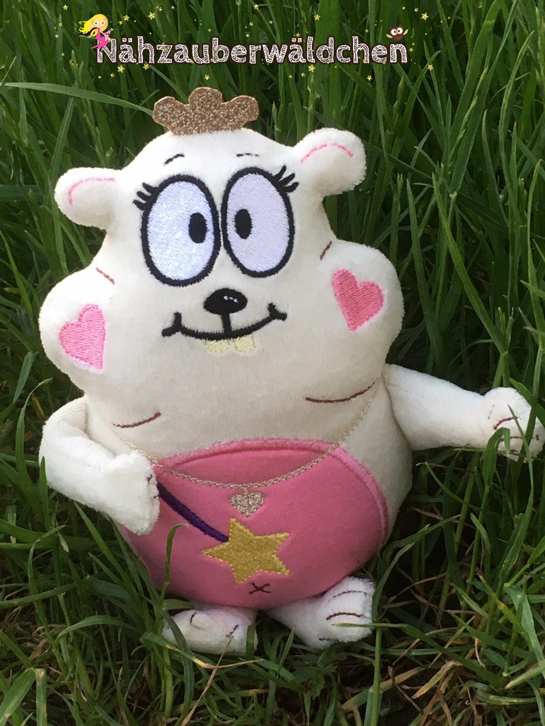 2x Embroidery File HAMSTER Princess ITH 13 X 18 Cm Fairytale Fairytale ...