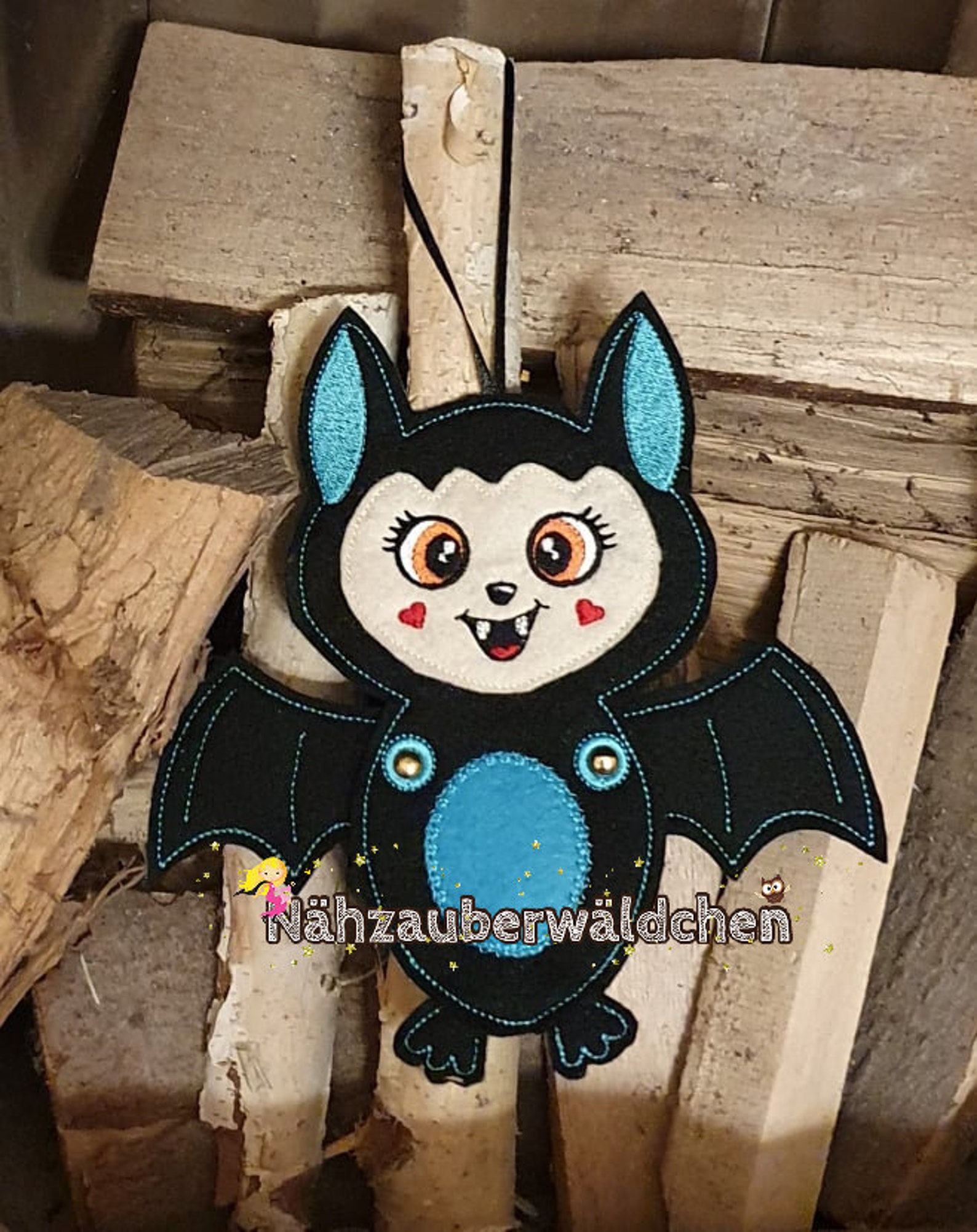 4x Bat Door Hanger Door Hanger Pendant ITH 13x18 Embroidery File ...