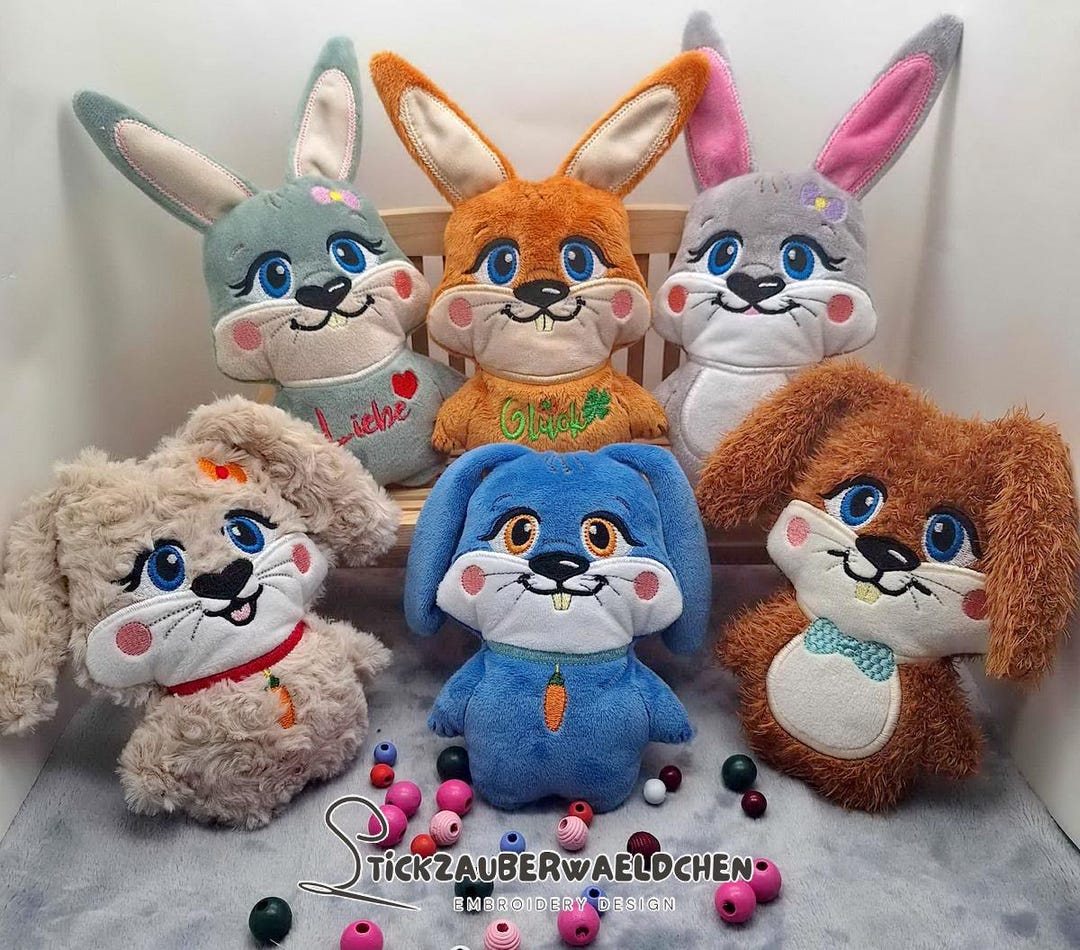 10x Embroidery File Soul Bunny Rabbit Comfort Faith Joy Happiness Love ...