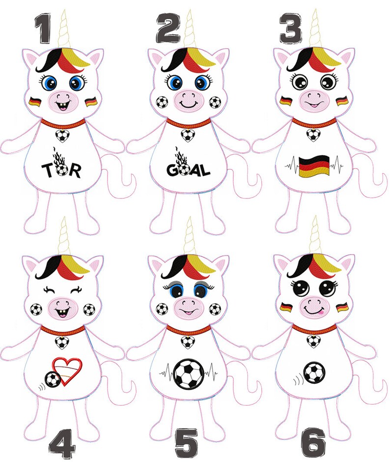 6 Designs, Digital Embroidery File Unicorn Horse 5x7 in the Hoop Ith ...