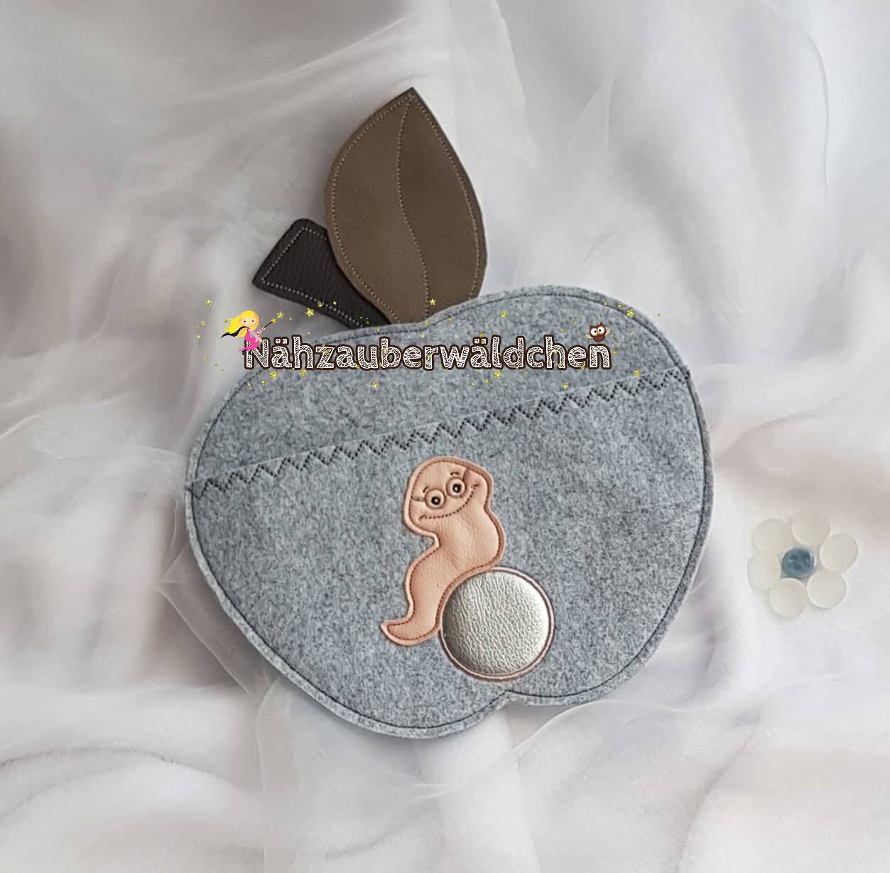 SET Stickdatei Apfeltasche Tasche Apfel Wurm ITH 4 Größen | Etsy