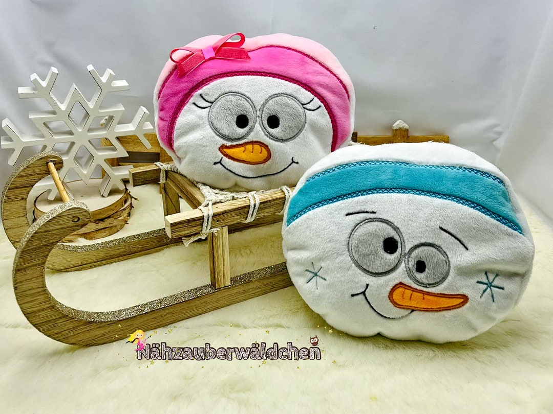15x Digital Embroidery Design Snowman Snowball Pillow Hot Cool Pack in ...