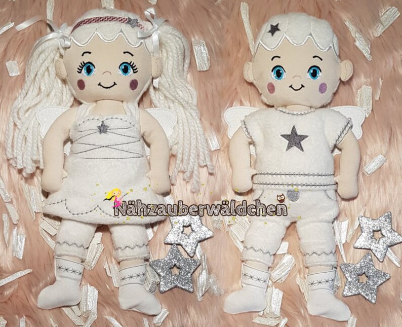 SET Engel Puppe 13x18 ITH angel doll 5x7 in the hoop - Etsy.de