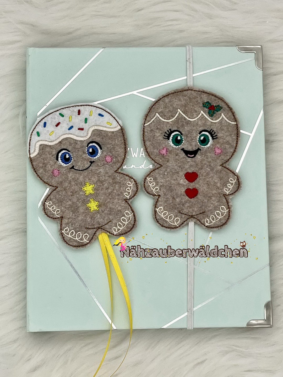 2x Embroidery File GINGERBREAD Bookmark Pendant Christmas Gift ITH ...