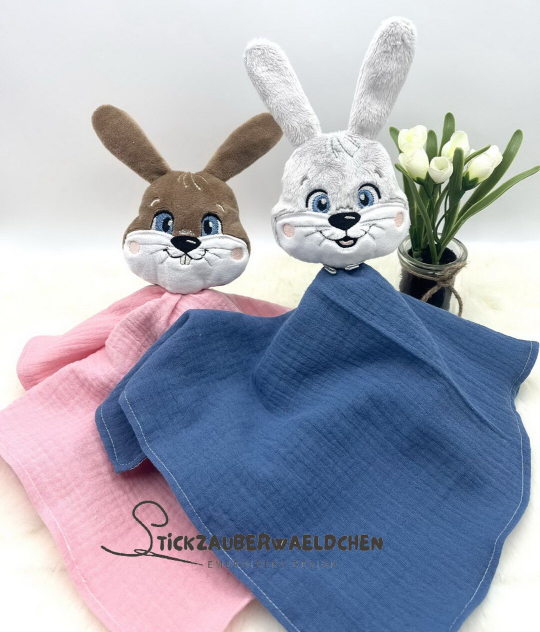 10x Embroidery File Comforter Cloth Muslin Cloth Bunny Rabbit Easter ...