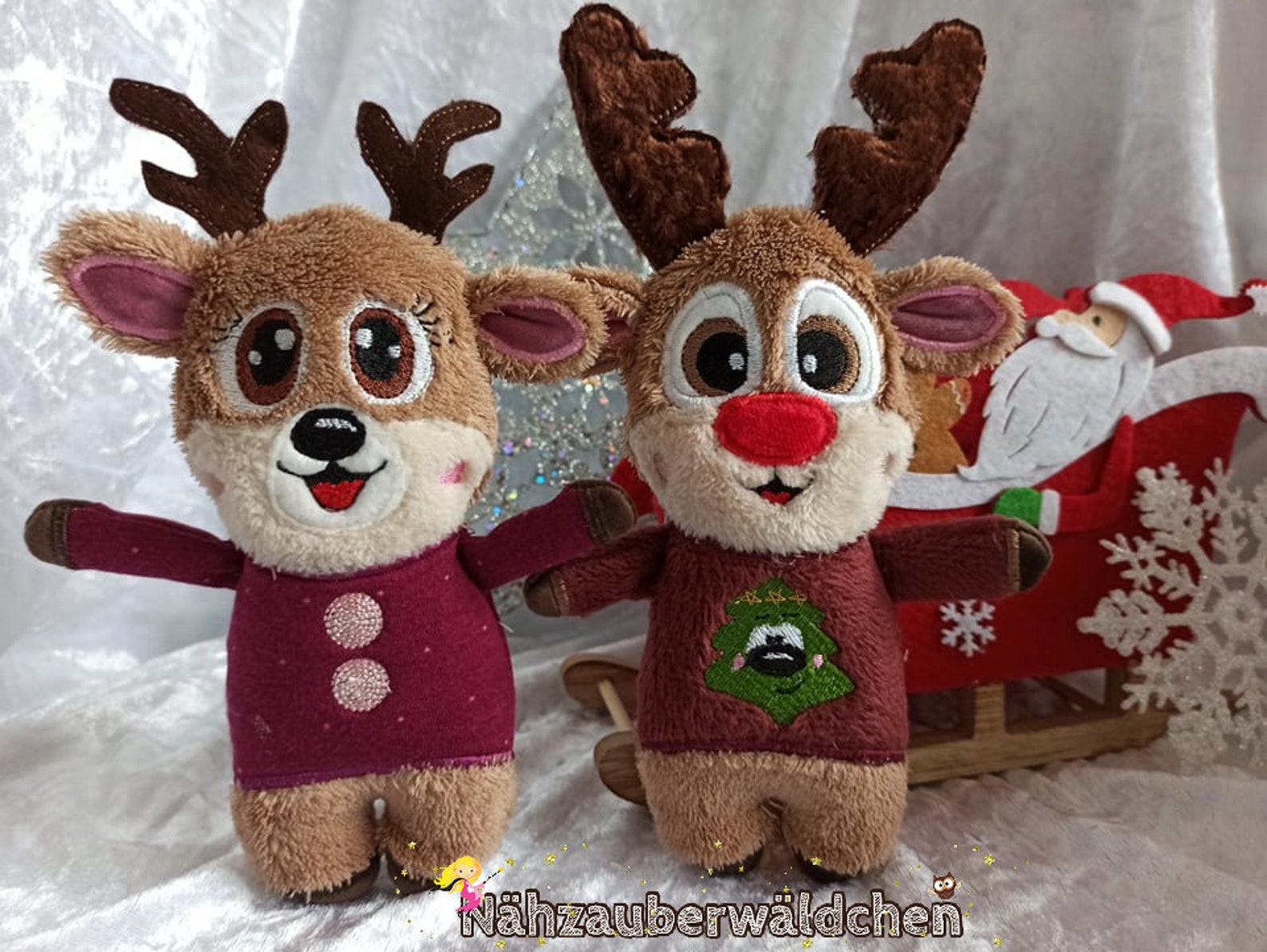10x Embroidery File RENTIER ITH 13x18 With Reindeer Sweater Reindeer in ...
