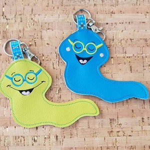 12 Designs Bookmark Bookworm Pendant Key Chain, 24x Digital Embroidery ...