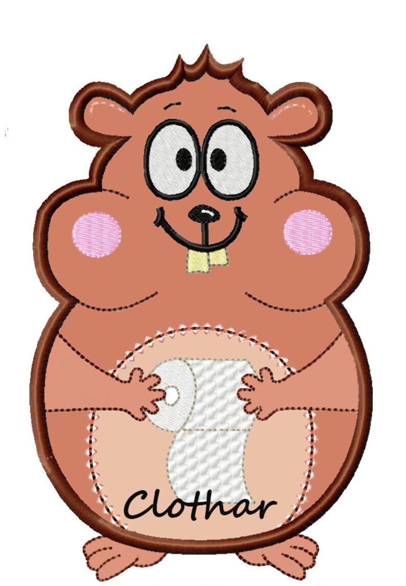 Embroidery File HAMSTER Clothar ITH 13 X 18 Cm Toilet Paper Shopping ...