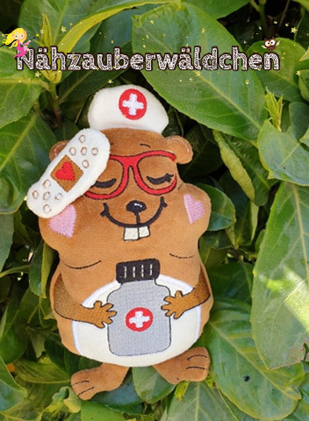 Embroidery File HAMSTER With Plaster ITH 13 X 18 Cm Hospital Nurse ...