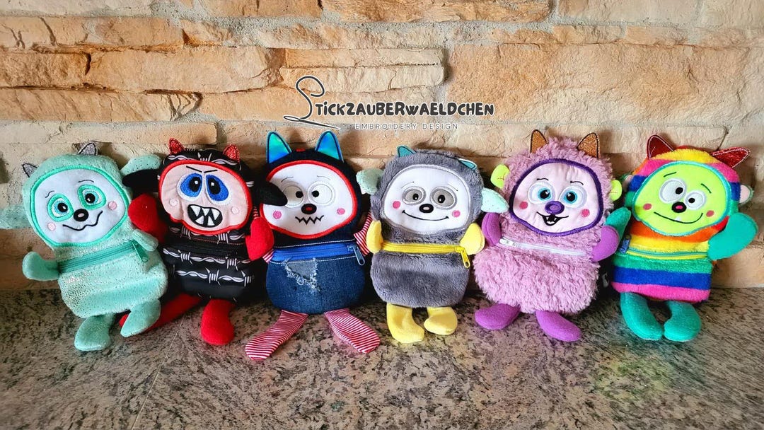 10x Embroidery File MONSTER Secret Buddy Grief Eater ITH 13x18 ...