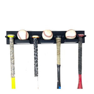 Baseball Bat Ball Display Rack Holder 4 Full Size Bats 3 Balls Softball ...