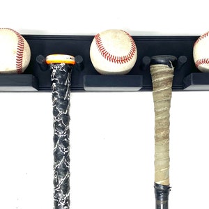 Baseball Bat Ball Display Rack Holder 4 Full Size Bats 3 Balls Softball ...