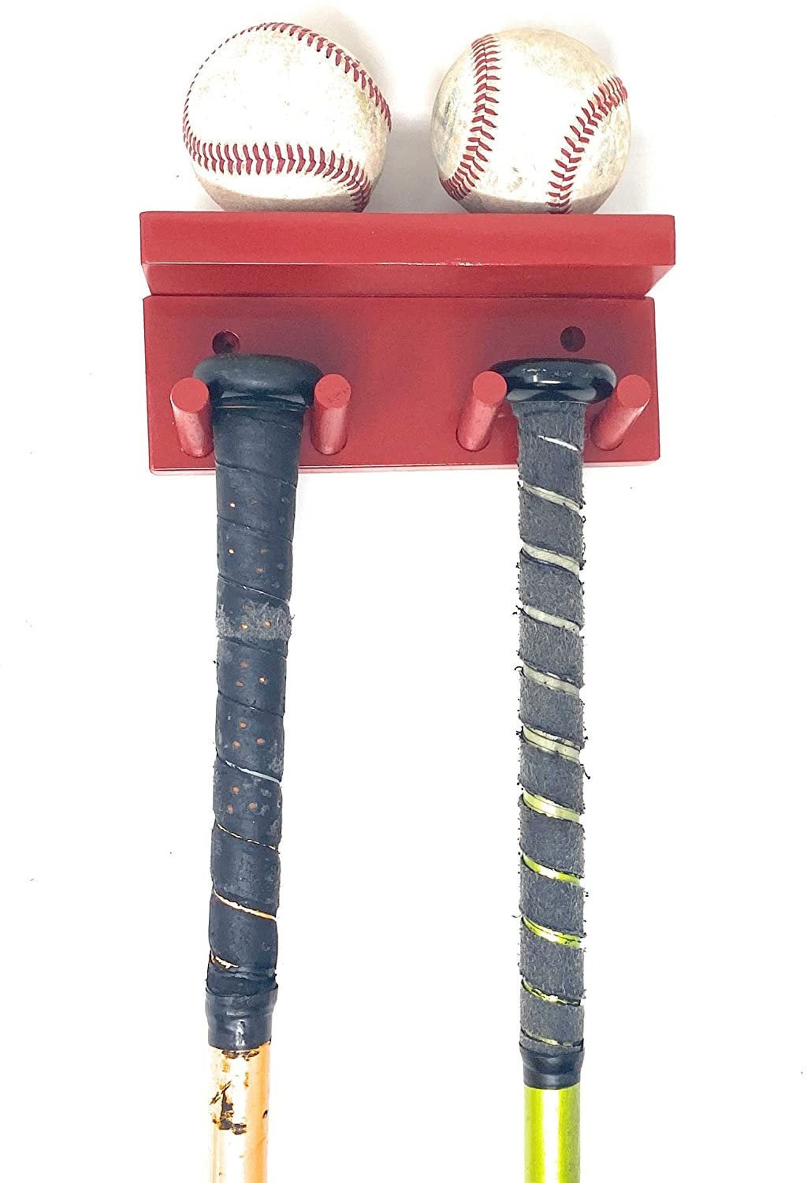 Baseball Bat Rack Holder Display Wall Mount Ball 3 Bat 2 Balls | Etsy