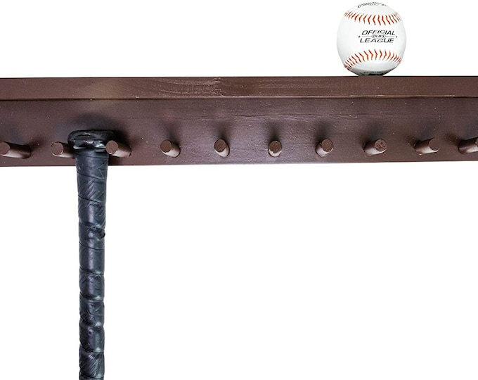 Baseball Bat Rack Display Holder 6 Full Size Bats 6 Balls | Etsy