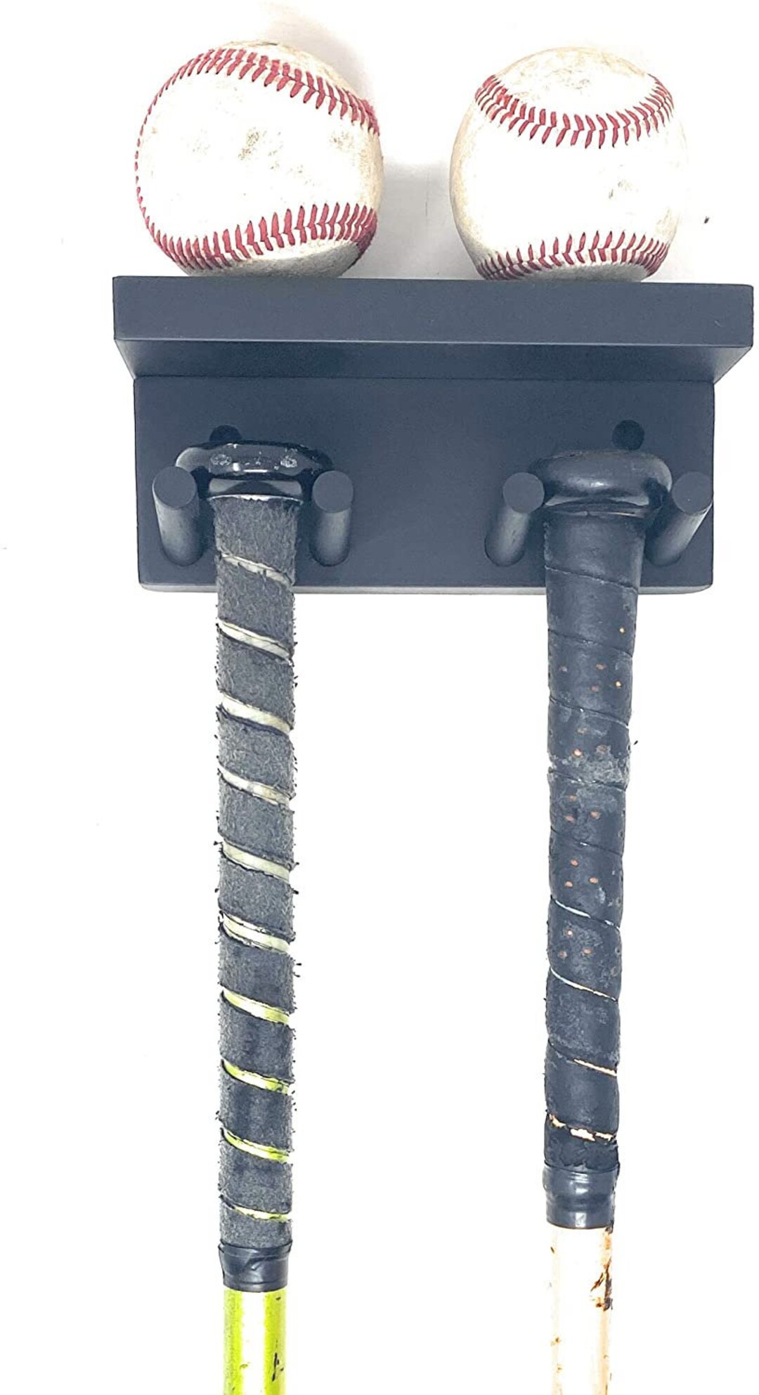 Baseball Bat Rack Display Holder Rack Wood Black 3 Full Size Standard ...