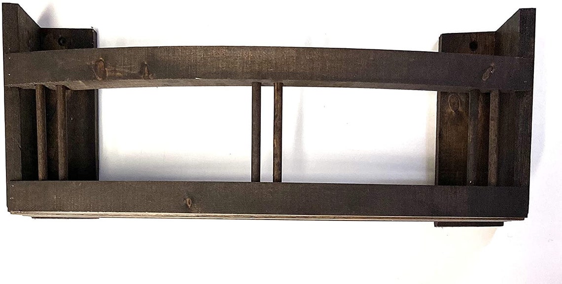 Distressed Wood Wall Mount Bar Shelf Decor Handmade Curved | Etsy