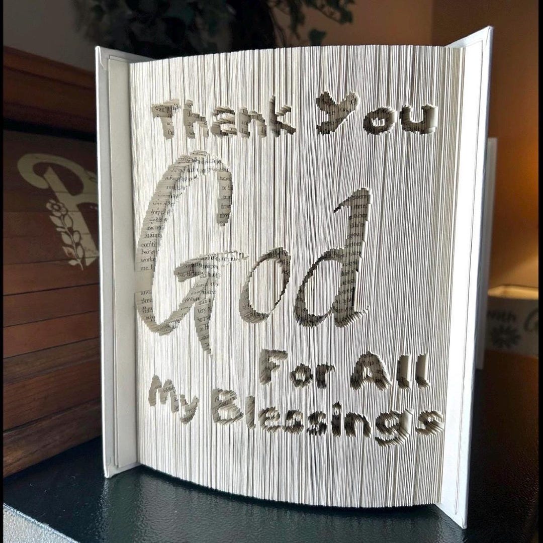 Thank You God Folded Book Art Pattern: Religious Prayer (digital ...