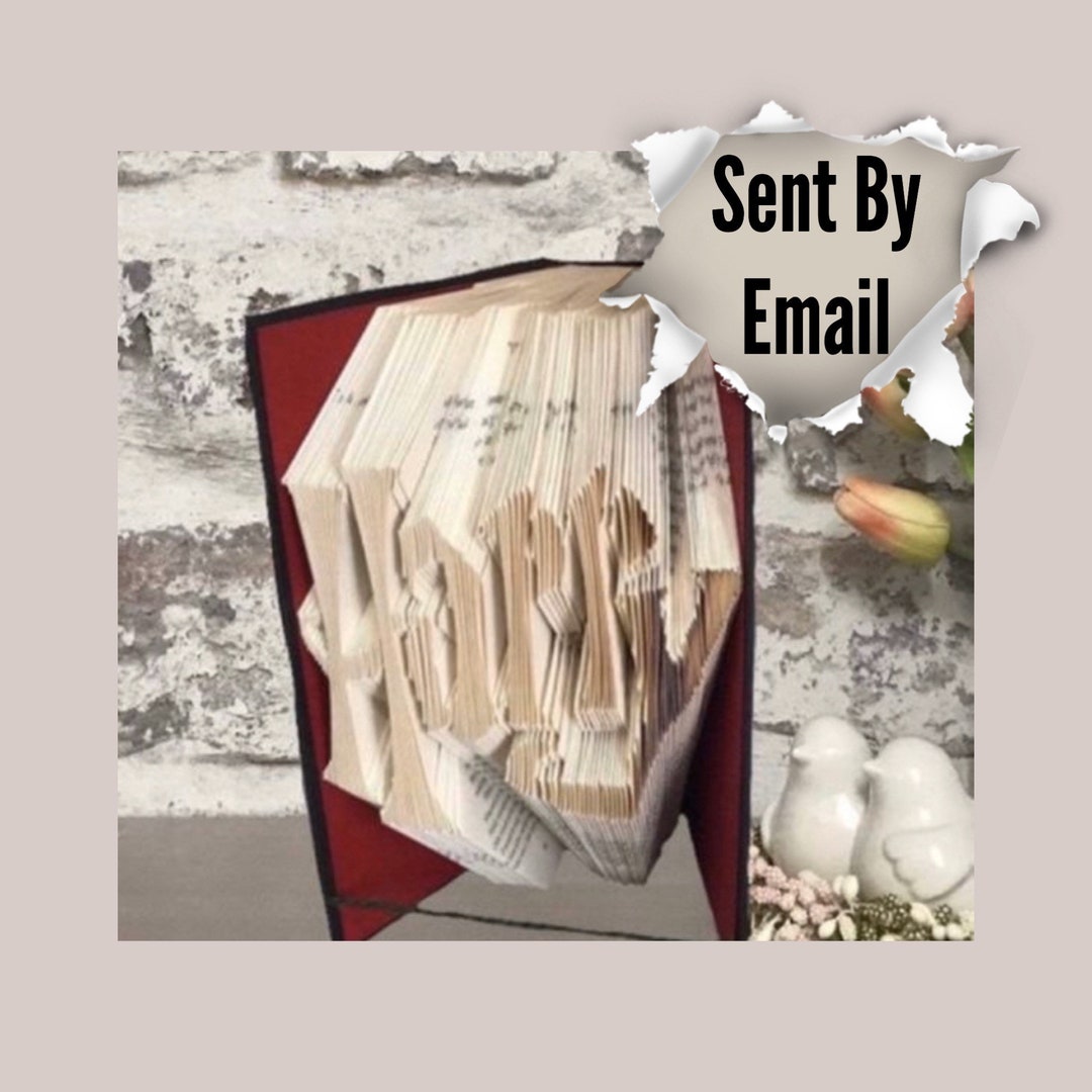 Book Folding Pattern, Choose Any Name, Hand Drawn Font, Combi Cut and ...