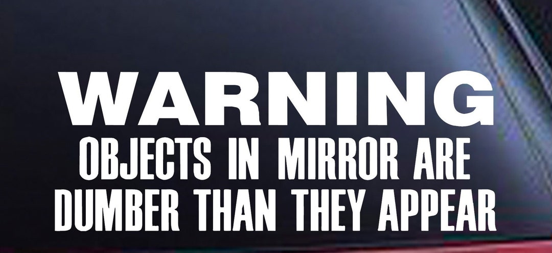 Warning Objects in Mirror Are Dumber Than They Appear Funny Decal-car ... Warning Objects in Mirror Are Dumber Than They Appear Funny Decal-car ...