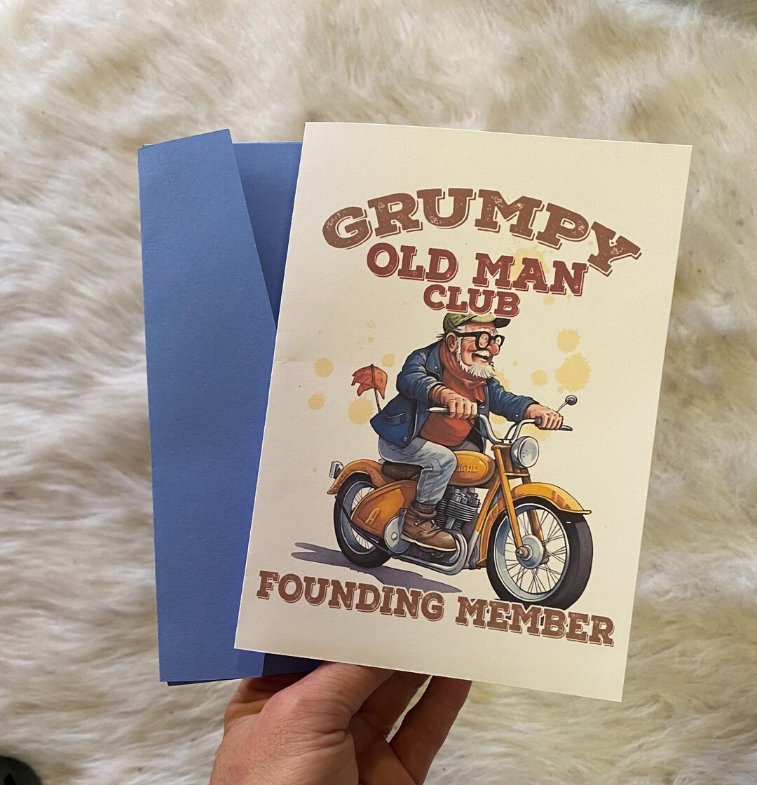 Grumpy Old Man Club Founding Member Father's Day Card, Birthday Note - Etsy