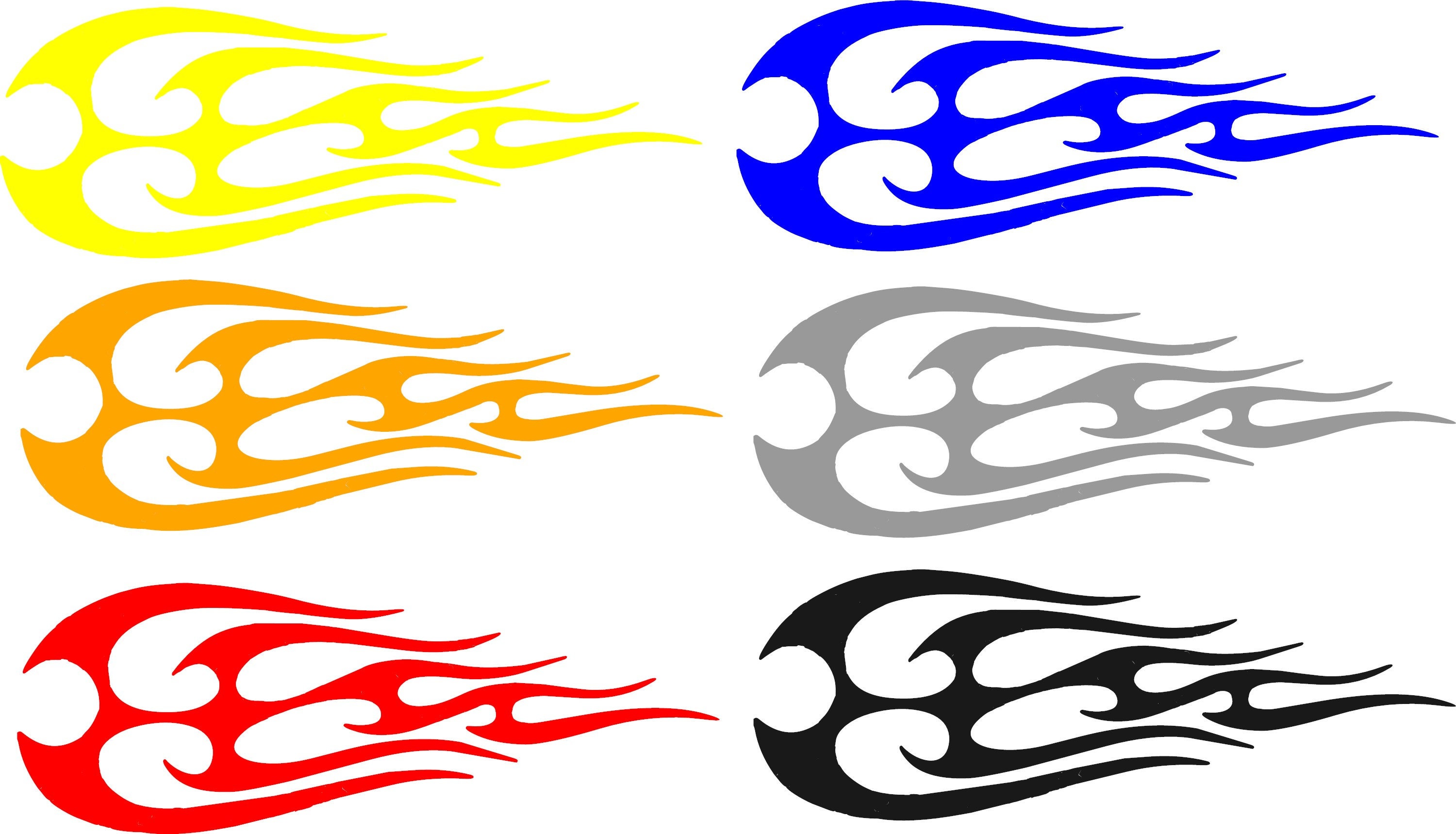 Flame Decal-flames-decal of Flames-vinyl Decal With Flames-set | Etsy