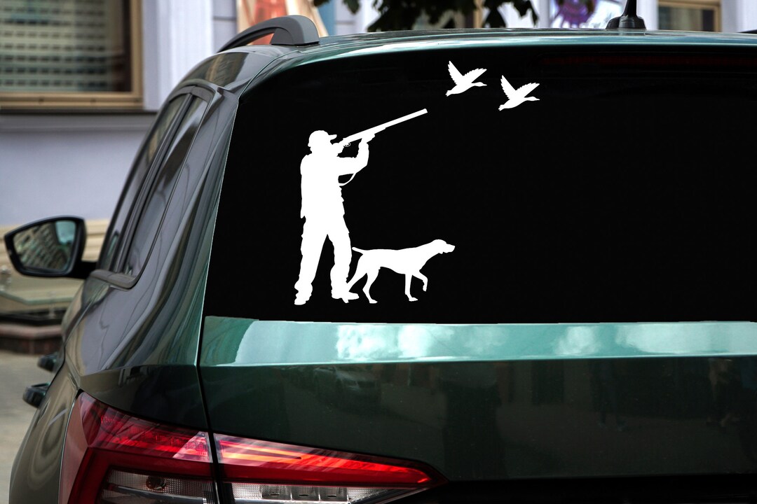 Mallard Duck Hunting Decal, Duck Hunter, Man and His Dog Hunting, Duck ...