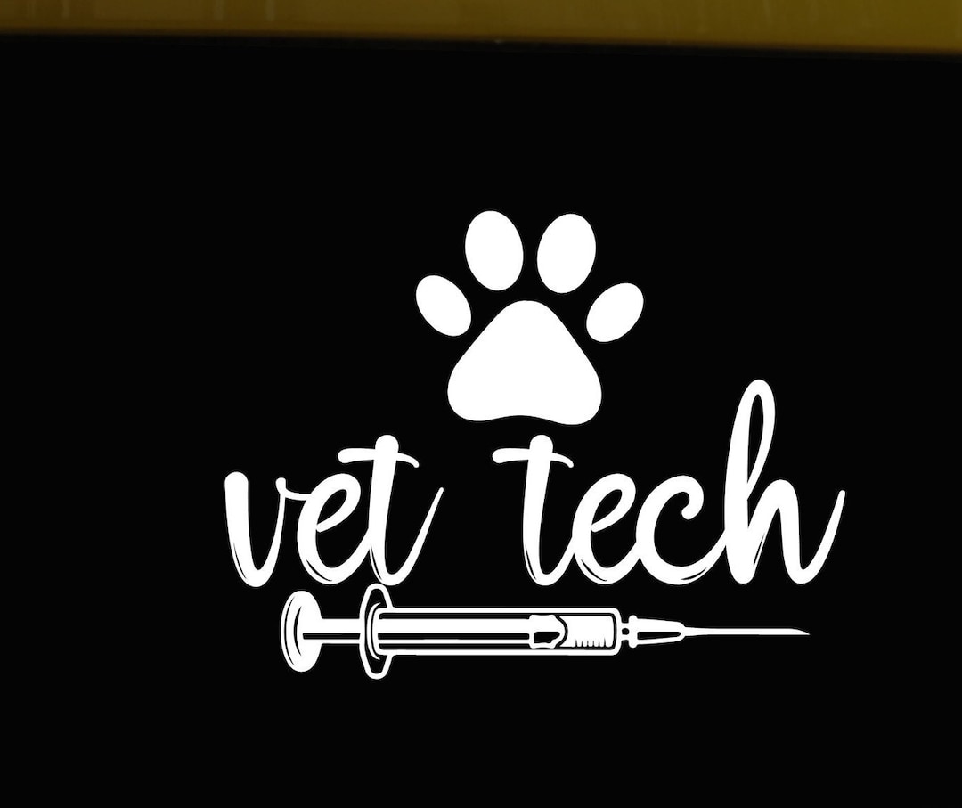 Vet Tech Paw Print Vinyl Decal, Vet Tech Decal, Vet Tech Vinyl Sticker ...