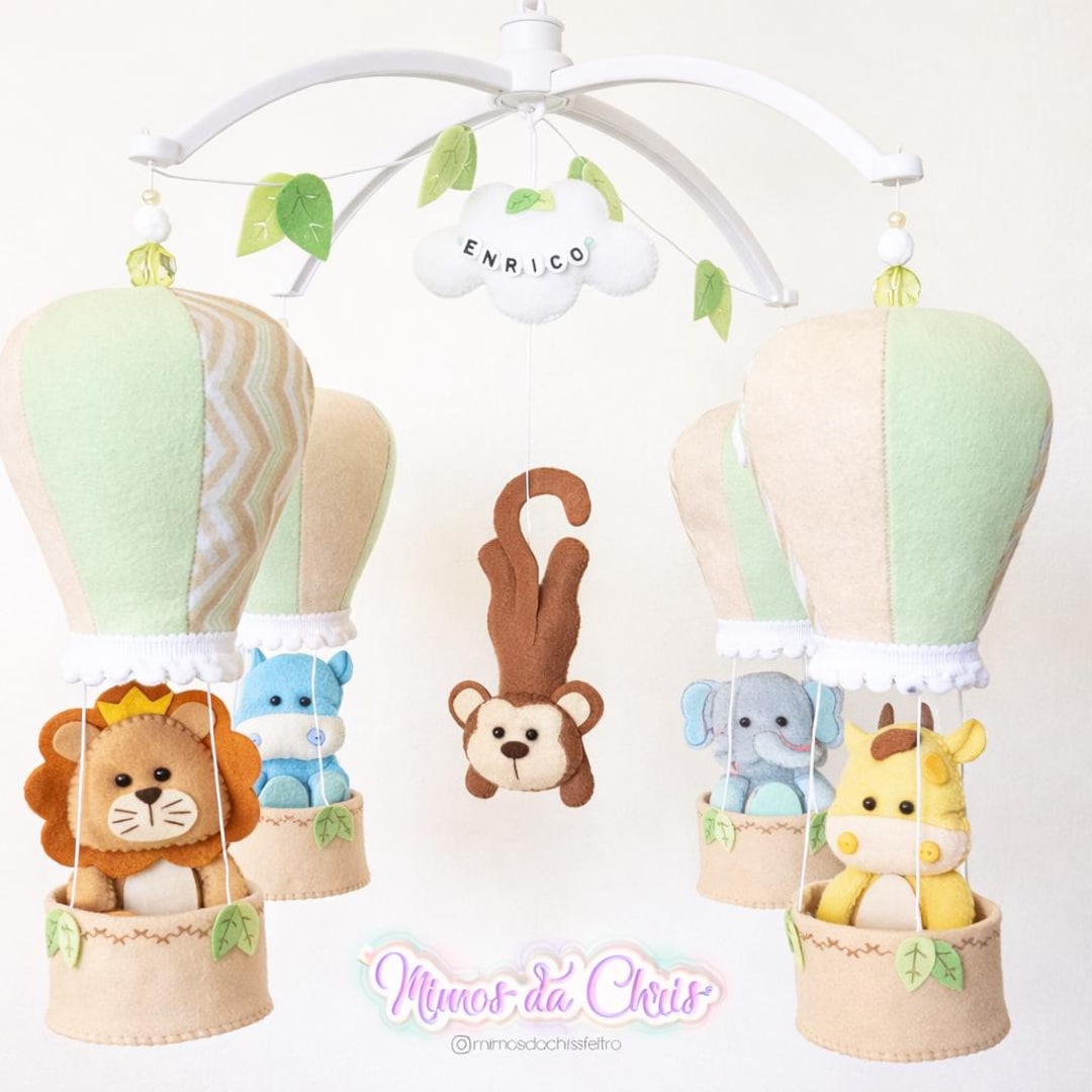 Animal Sky Felt Crib Mobile Pattern | Digital PDF Felt Sewing Pattern ...