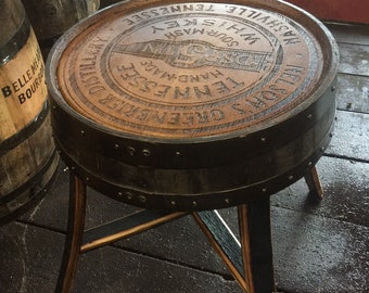 Whiskey barrel table | Etsy