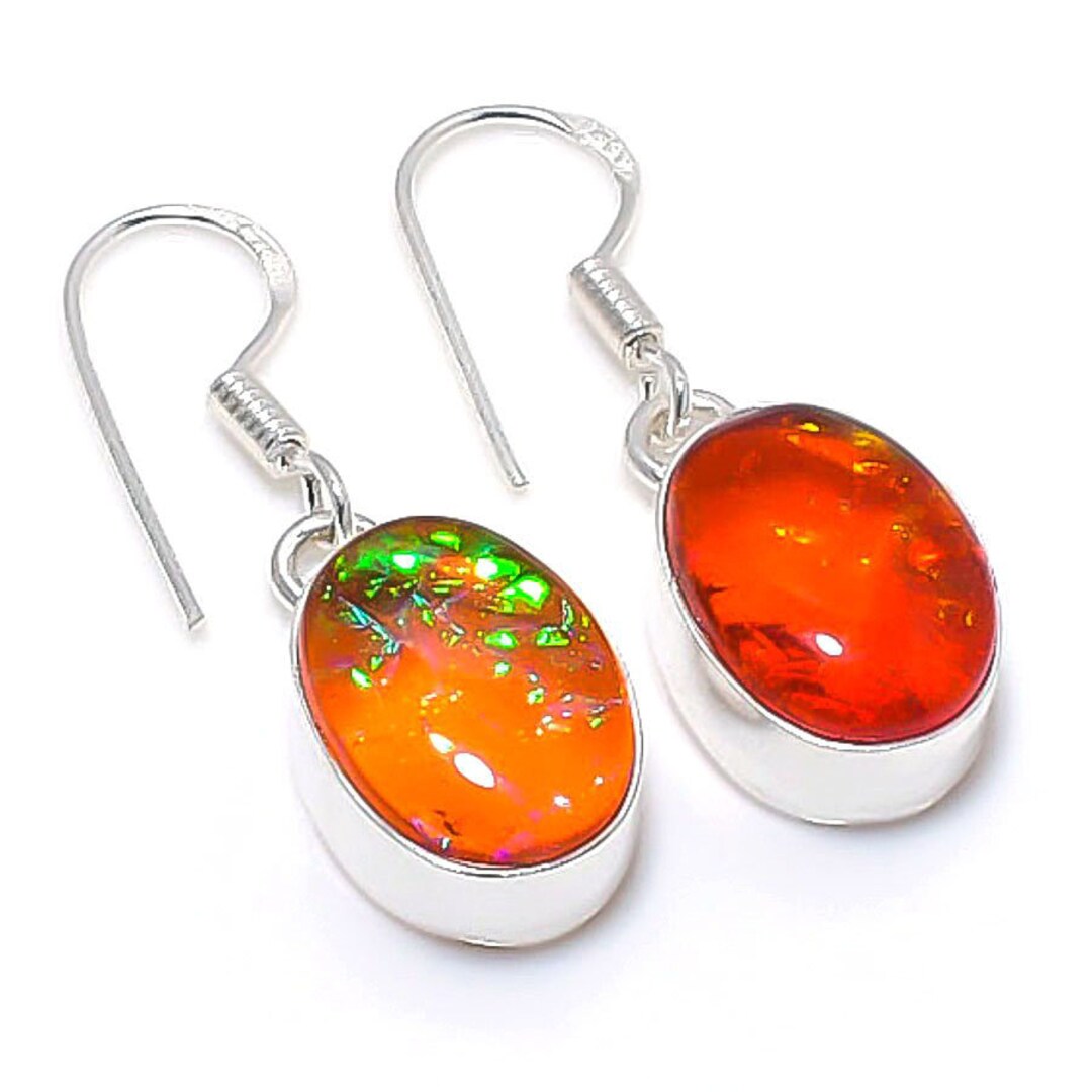 Australian Triplet Opal Earrings for Women & Girls, Triplet Opal ...
