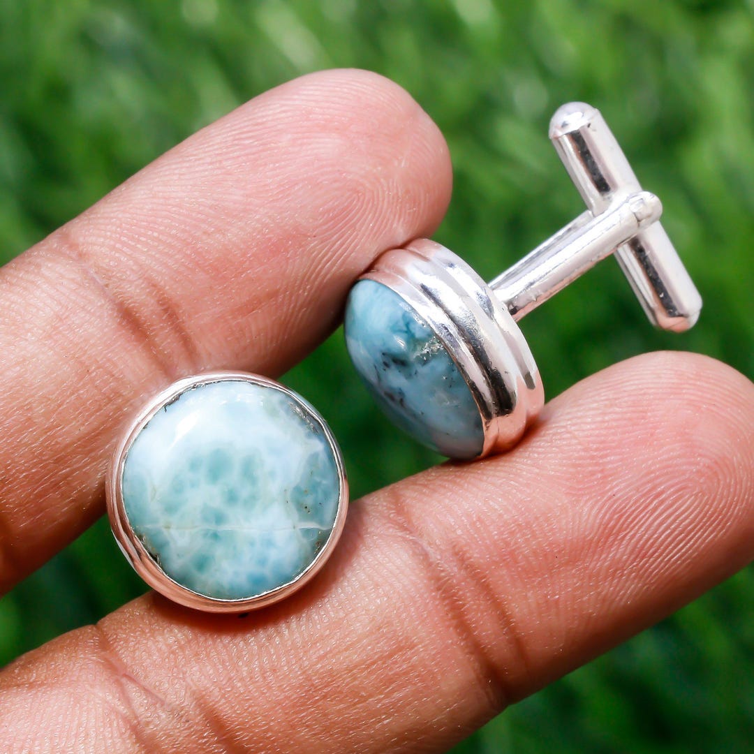 Dominican Republic Gemstone 925 Silver Jewelry Cufflink, Caribbean ...