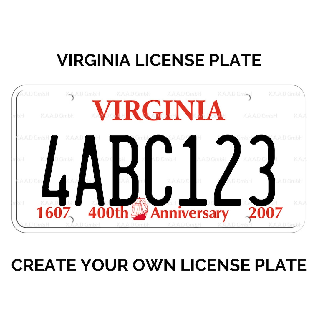 Custom Virginia License Plate / Replica Virginia License Plate ...