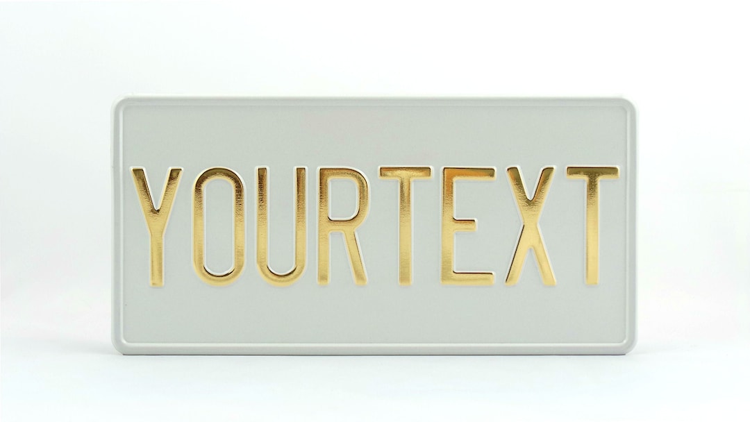 US USA License Plate Customizable Number Plate Embossed Custom ...