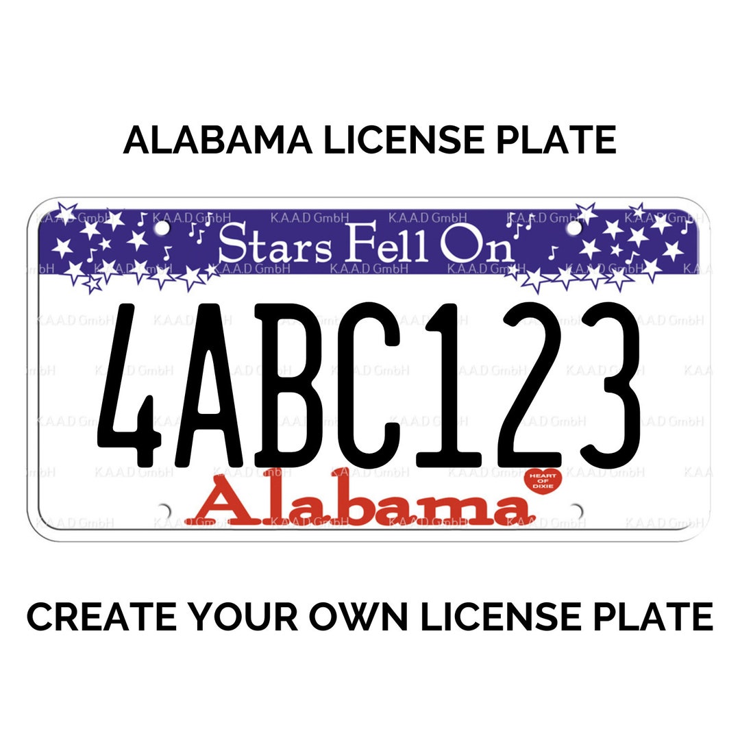 Custom Alabama License Plate / Replica Alabama License Plate / Alabama ...