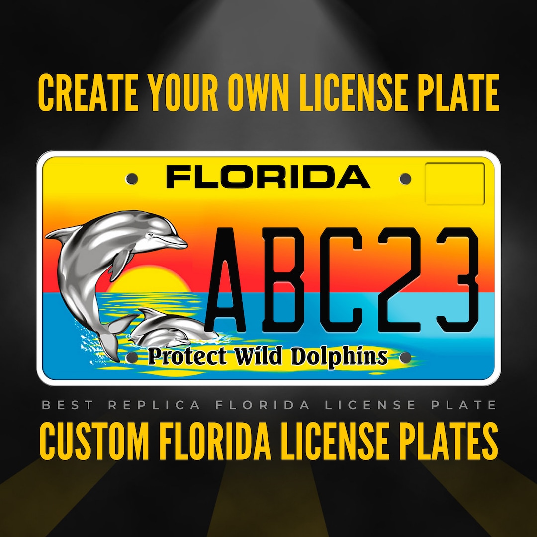 Custom Florida License Plate / Florida Protect Wild Dolphins License ...