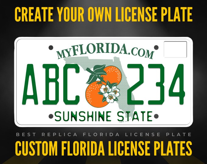 Custom Florida License Plate / Replica Florida License Plate / Florida ...