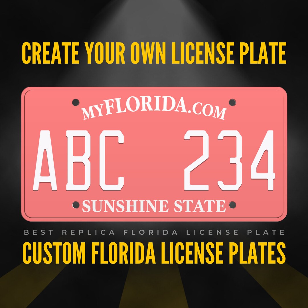Custom Florida License Plate / Peach Florida License Plate / Florida ...