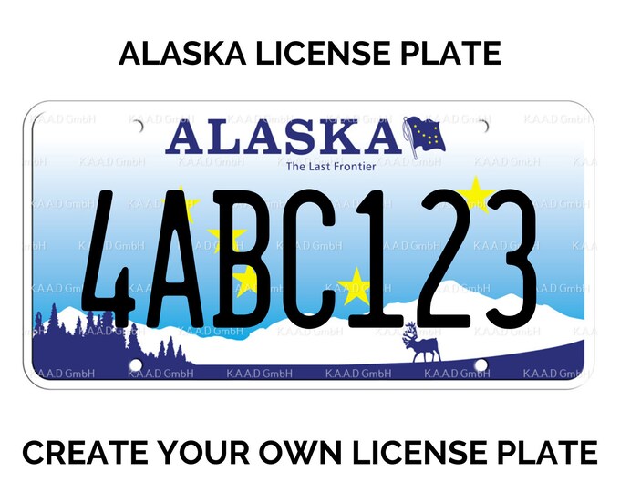 Personalized Alaska License Plate Decals Stickers Version 1 Sheet of 14 ...