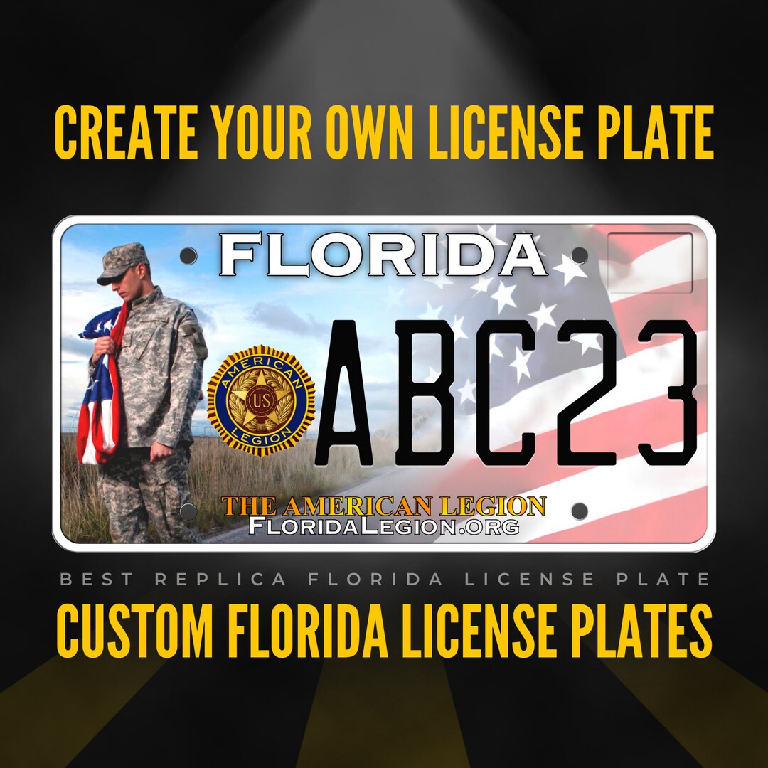 Custom Florida License Plate / Florida American Legion License Plate ...