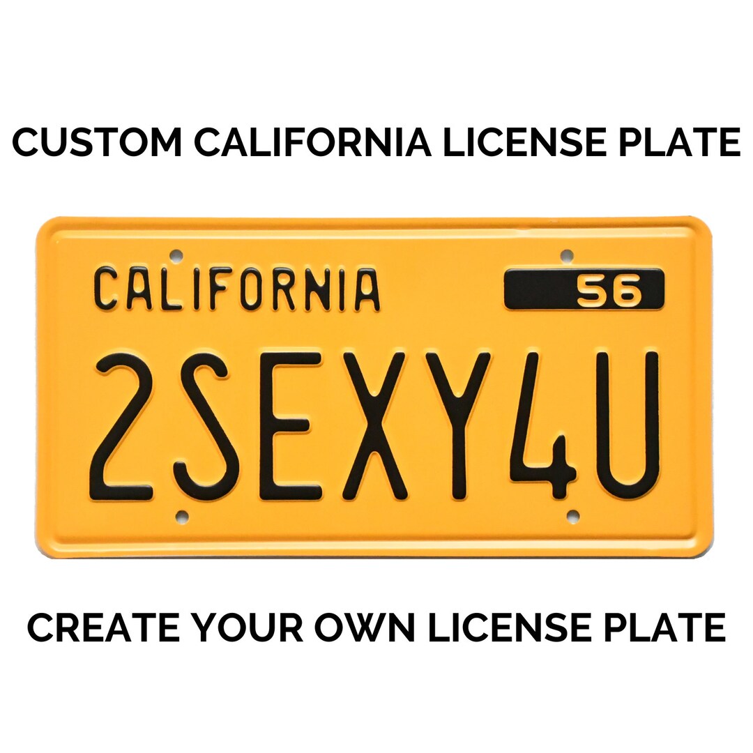 California 56 Retro Vintage US USA License Plate Customizable Number ...
