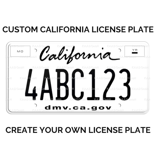 California License Plate Font - Etsy