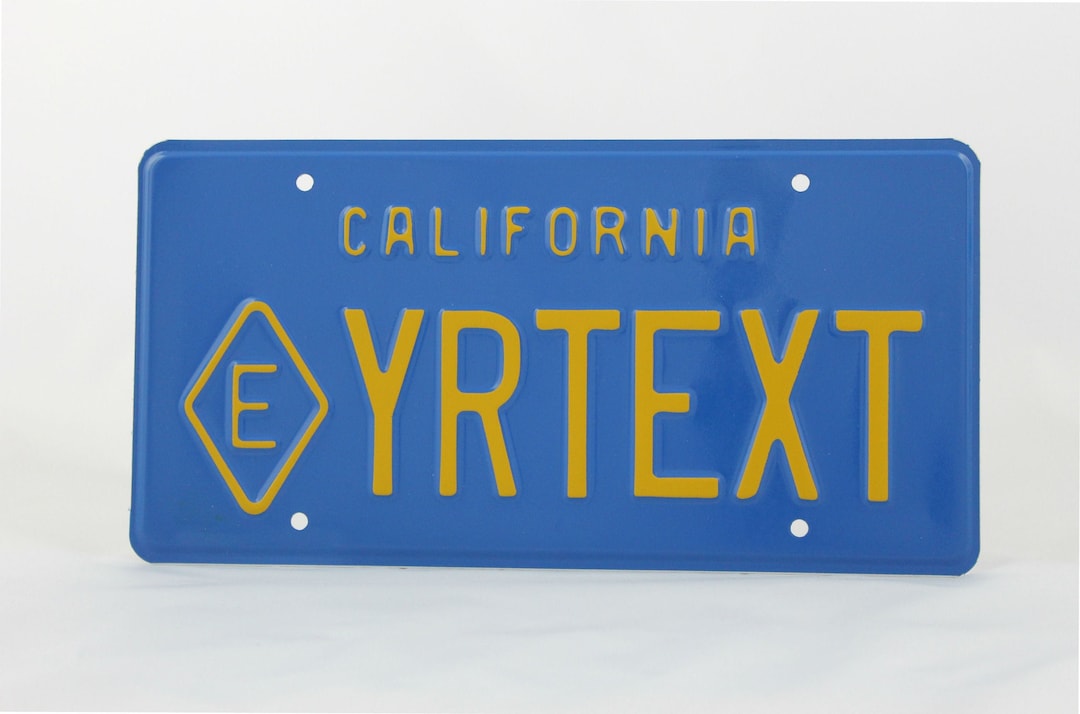 California E Diamond Retro Vintage Exempt US USA License Plate Embossed ...