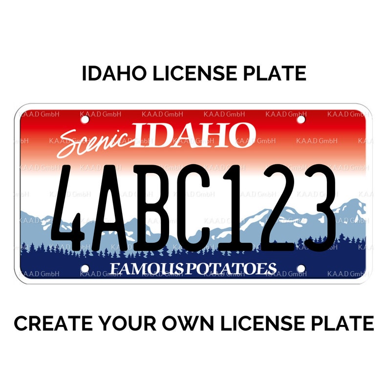 Custom Idaho License Plate / Replica Idaho License Plate / - Etsy