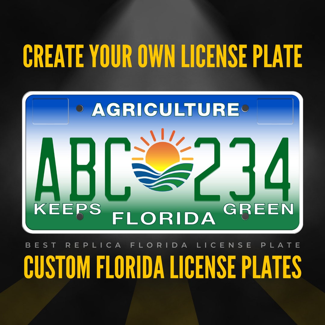 Custom Florida License Plate / Agricultural Florida License Plate With ...