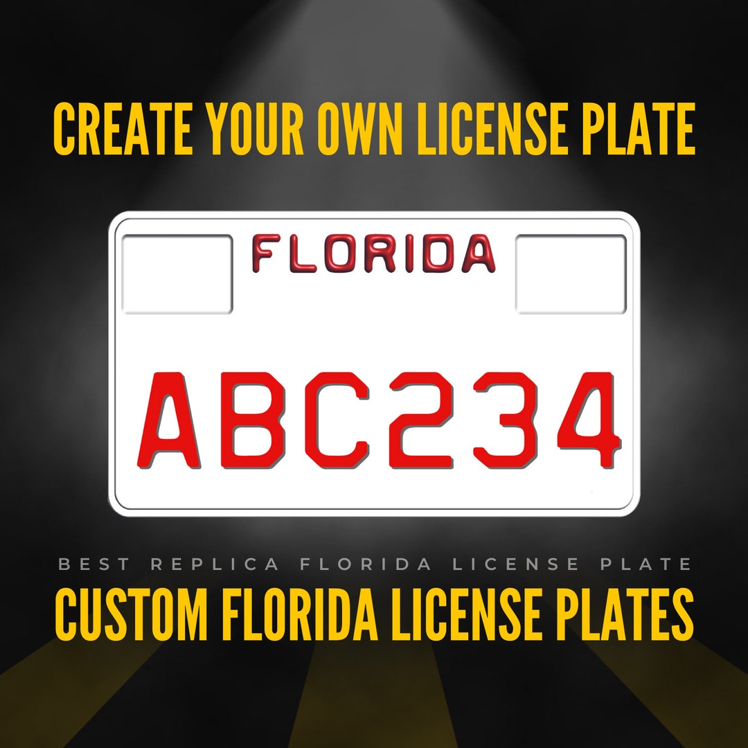 Custom Florida Motorcycle License Plate / 1988-1996 Florida Motorcycle ...