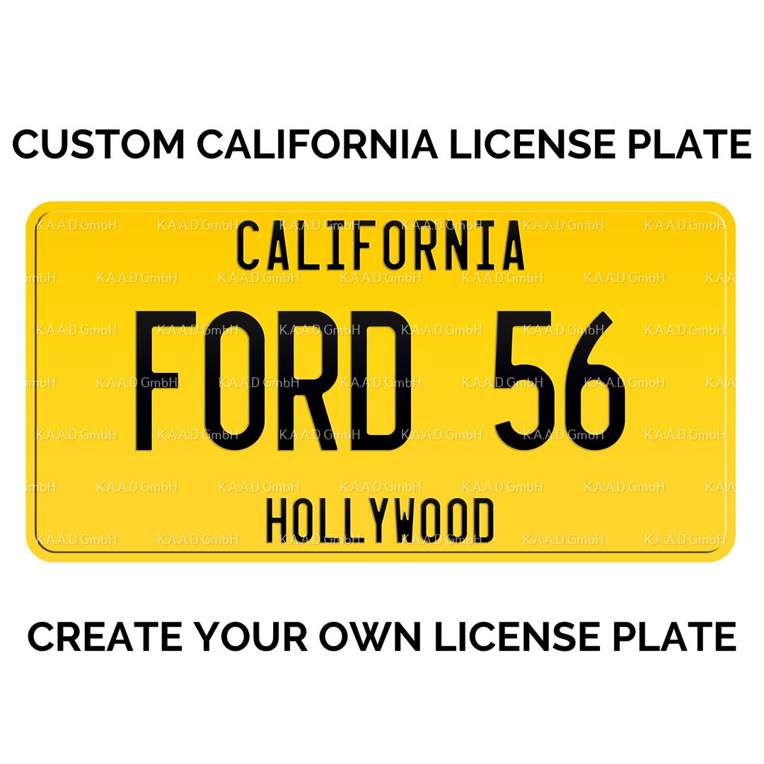 Custom California License Plate / Yellow California License Plate ...