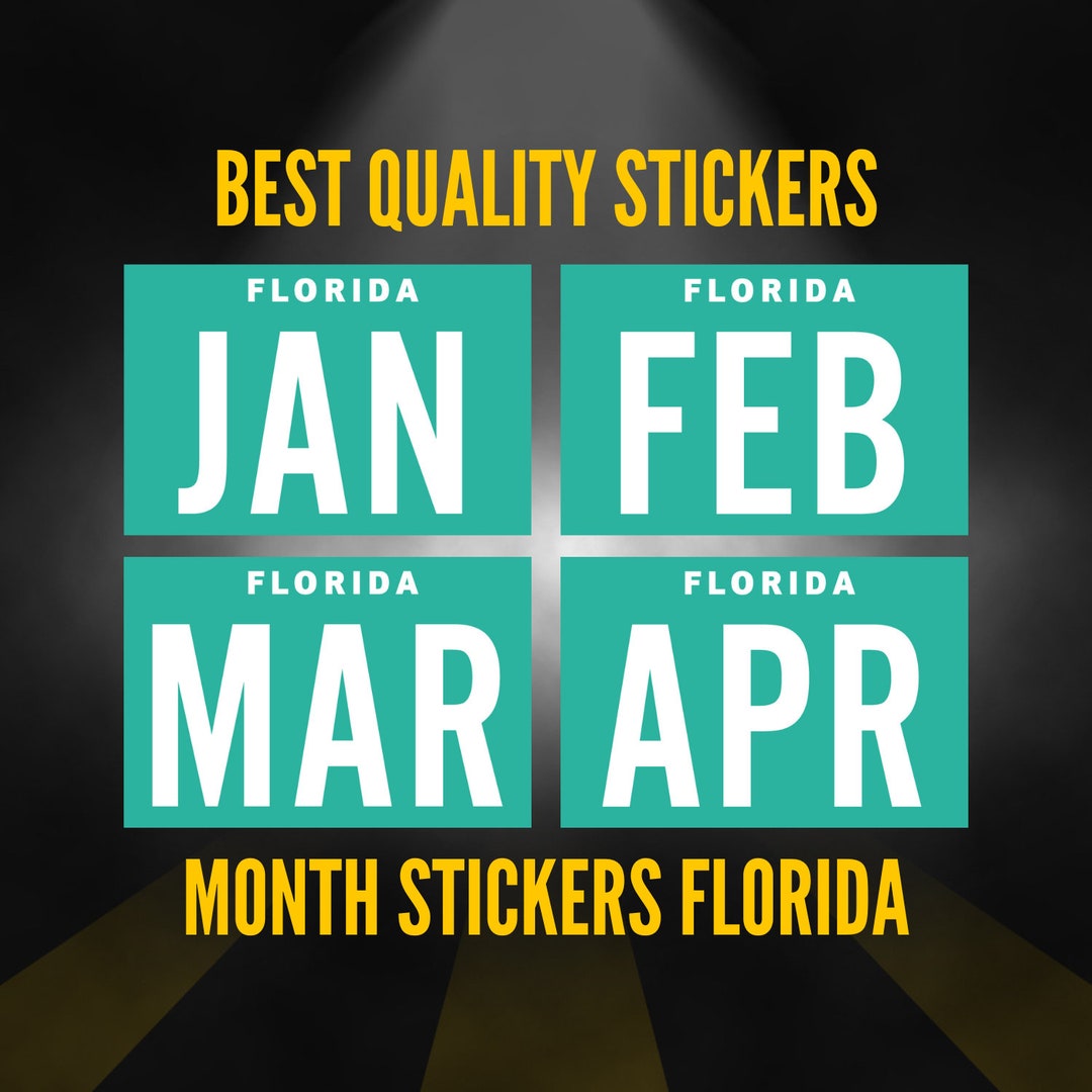 Month Stickers Florida License Plate / Old YOM Stickers Florida ...