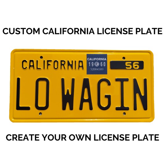 Custom 1960 California License Plate / Replica 1960 California - Etsy