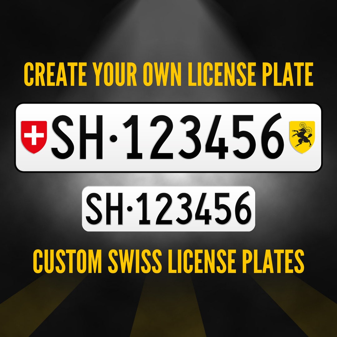 Custom Set Swiss License Plates From Canton of Schaffhausen With YOUR ...