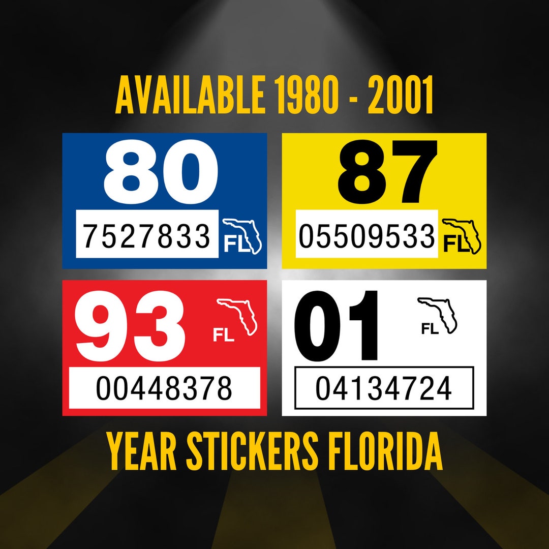 YOM Stickers Florida License Plate / Old YOM Stickers Florida / Florida ...